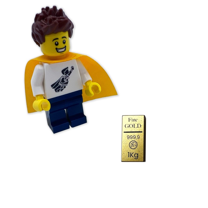 Gold ingot 1x2 - Customized LEGO® piece - Super Briques