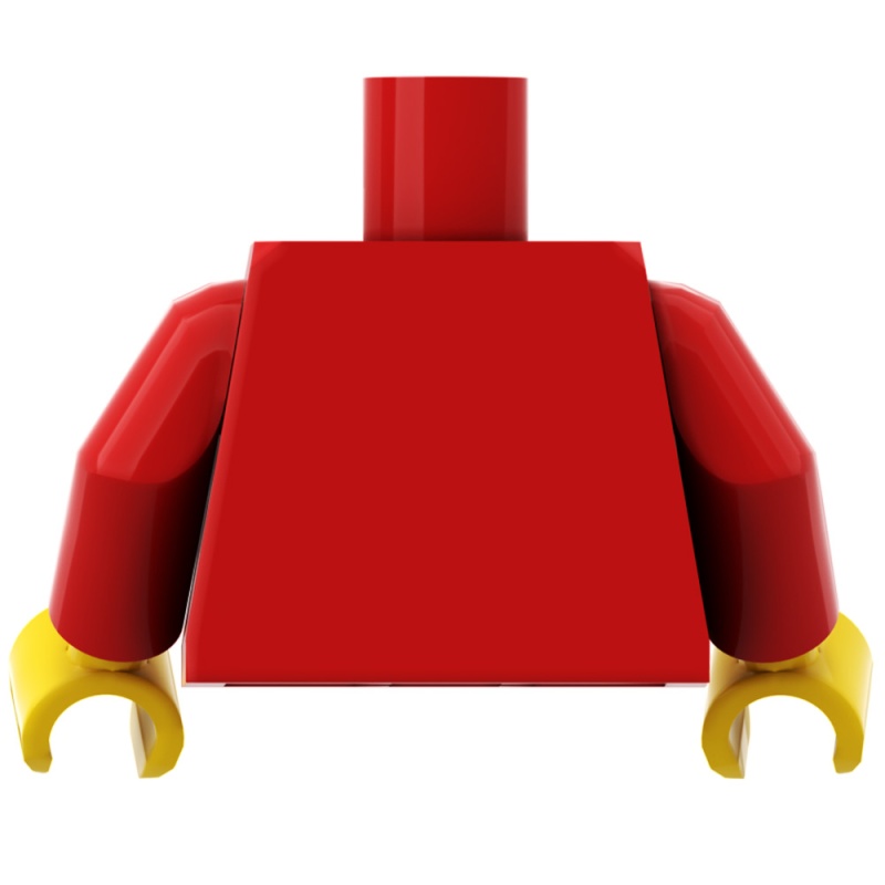 Personnalized Red Minifigure Torso - Custom LEGO® Parts - Super Briques