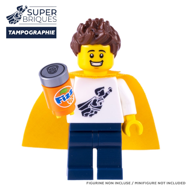 Orange Soda "Fizz" Can - Custom Pad Printed LEGO® Part - Super Briques