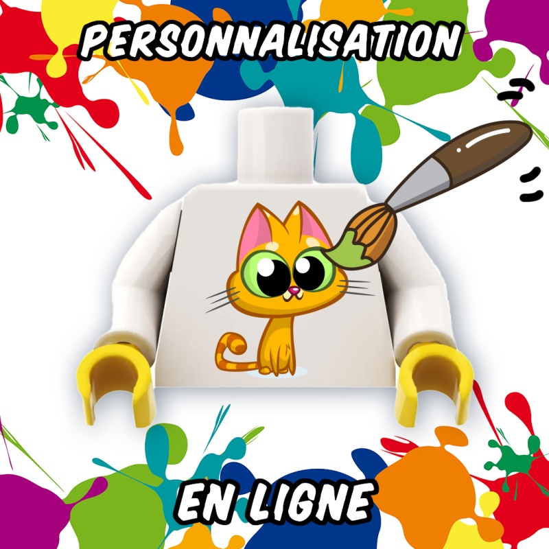 Personnalized White Minifigure Torso - Custom LEGO® Parts - Super Briques