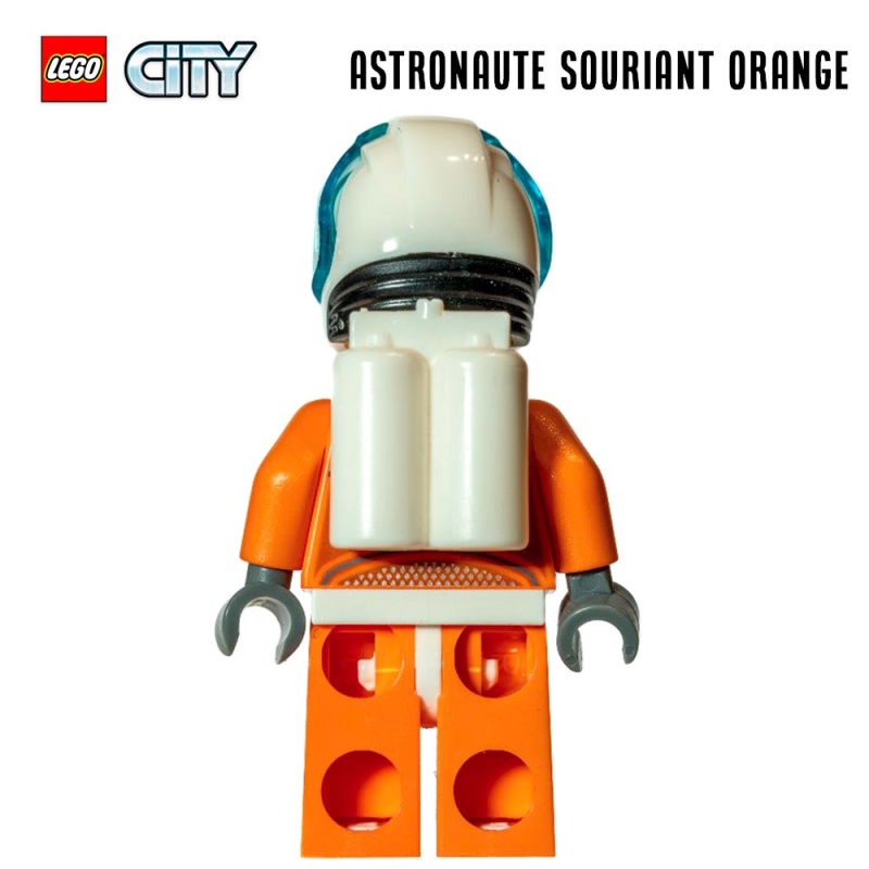 Minifigure LEGO® City - Smiling Astronaut (orange) - Super Briques