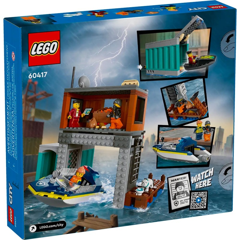 Police Speedboat and Crooks' Hideout - LEGO® City 60417 - Super Briques