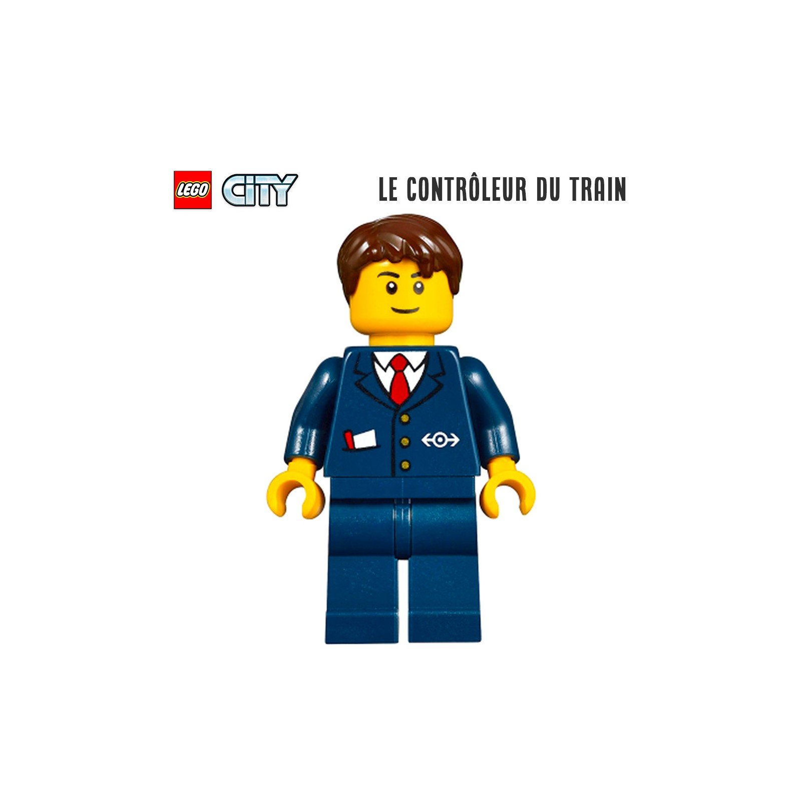 Minifigure LEGO® City - Le contrôleur du train - Super Briques
